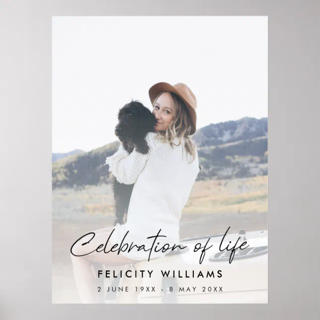 Funeral Memorial Photo | Celebration of Life Poster | Zazzle