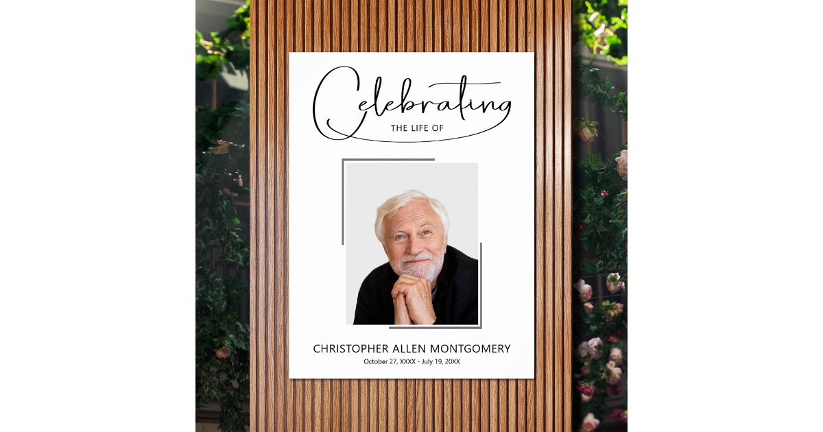 Funeral Memorial Photo Celebration Of Life Poster | Zazzle