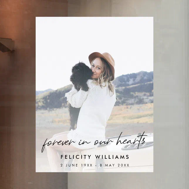 Funeral Memorial Photo | Celebration of Life Window Cling | Zazzle