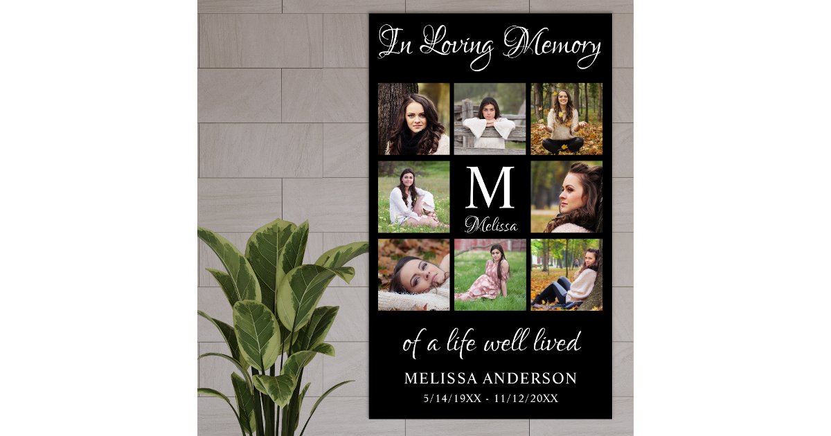 Funeral Memorial Photo Collage In loving Memory Poster | Zazzle