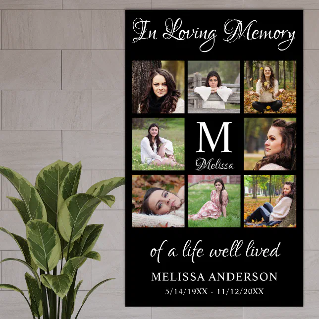 Funeral Memorial Photo Collage In loving Memory Poster | Zazzle