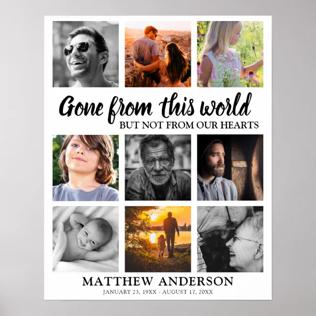 Funeral | Memorial Photo Collage Poster | Zazzle