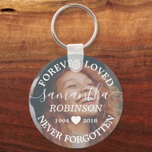 Funeral Memorial Photo Keychain | Zazzle