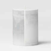 Funeral Memorial Photo Overlay Simple Momento Pillar Candle | Zazzle