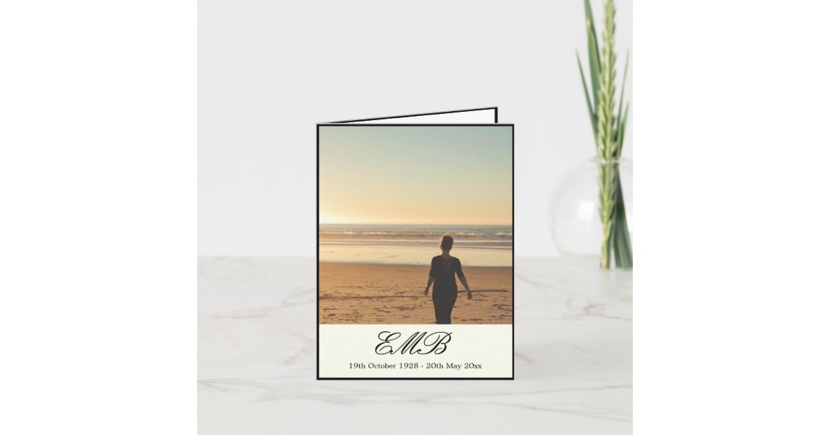 Funeral Memorial Service Monogram Photo Invitation | Zazzle