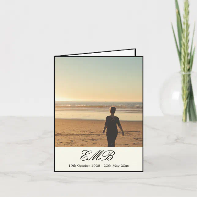 Funeral Memorial Service Monogram Photo Invitation | Zazzle