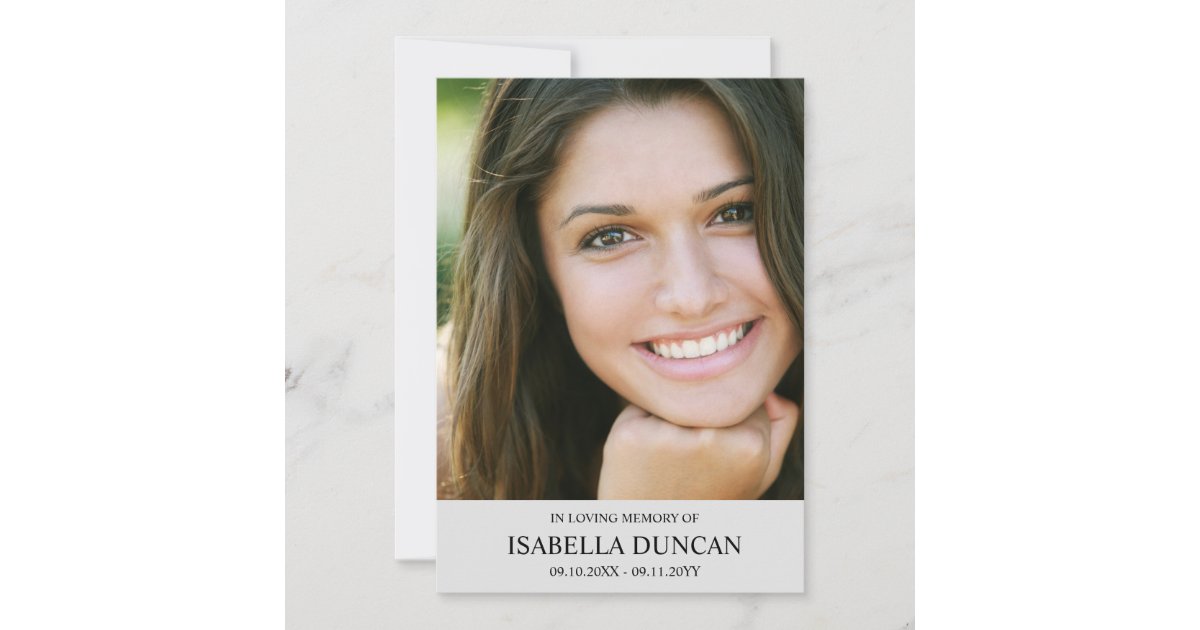 Funeral Memorial | Silver | In loving memory Photo | Zazzle