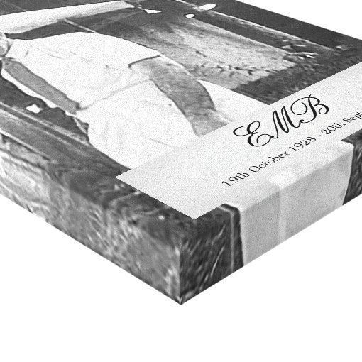 Funeral Memorial Simple Photo Canvas Print | Zazzle