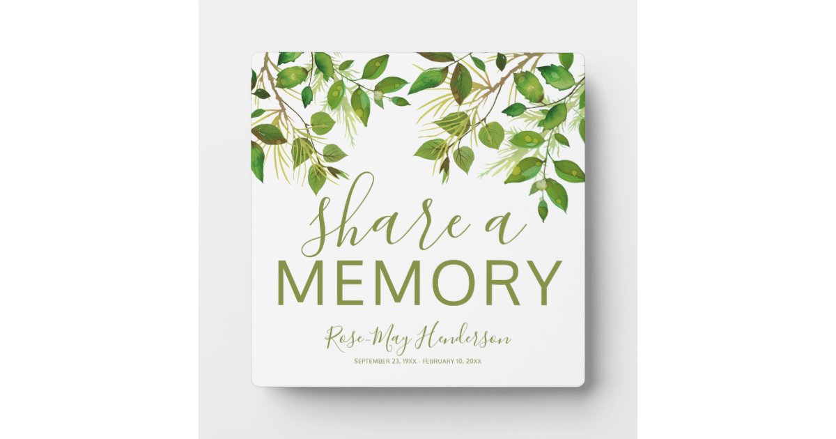 Funeral Memory Table | Share a Memory Plaque | Zazzle
