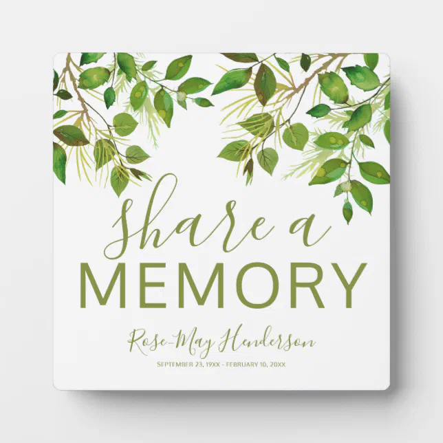 Funeral Memory Table | Share a Memory Plaque | Zazzle