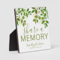 Funeral Memory Table | Share a Memory Plaque | Zazzle