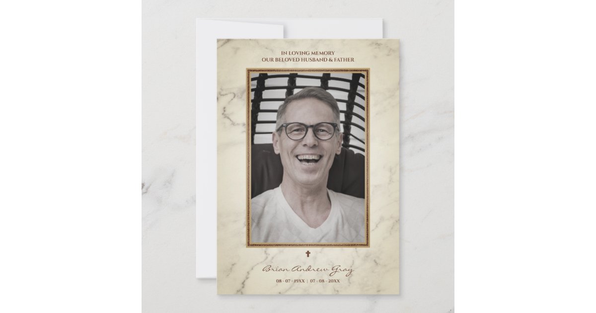 Funeral Men Loved One Father Husband Passed Away Cards | Zazzle