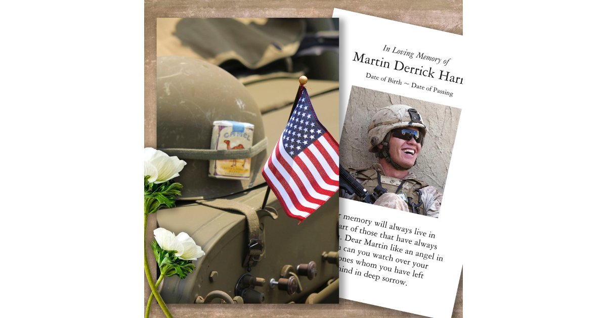 Funeral Military Patriotic Prayer Sympathy Cards | Zazzle