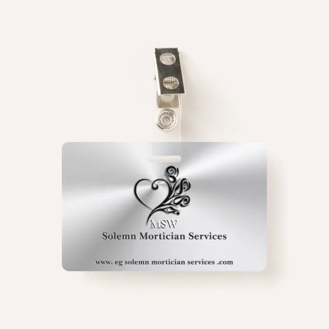 Funeral Mortician Services, Heart and Roses Badge | Zazzle