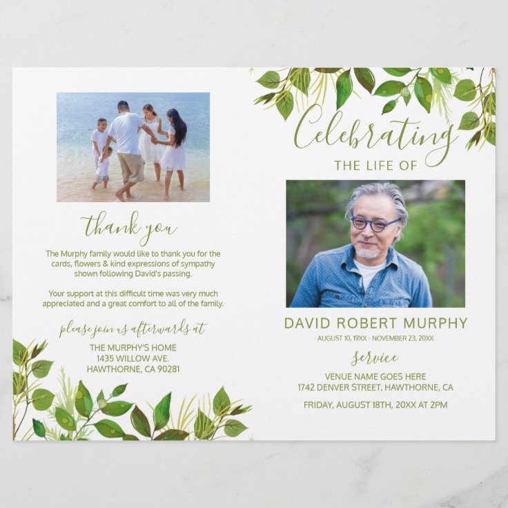 Funeral Order of Service Budget Memorial Program | Zazzle