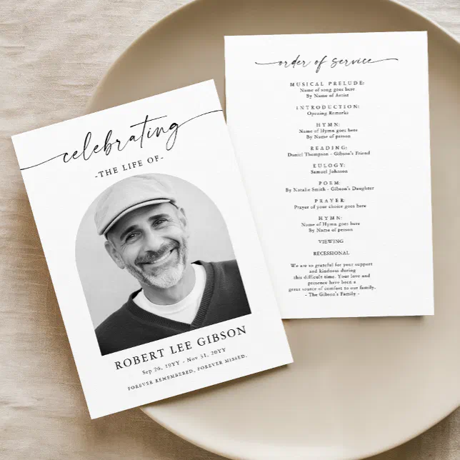 Funeral Order Of Service Celebration Of Life Photo Program | Zazzle
