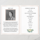 Funeral pamphlet, rose gold & white bouquet flyer | Zazzle