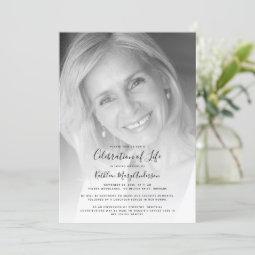 Funeral Photo Celebration of Life Memorial Invitat Invitation | Zazzle