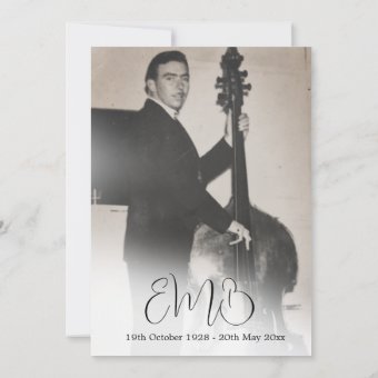 Funeral Photo Elegant Male Celebration Of Life Invitation | Zazzle