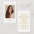 Funeral Photo Memorial Gold Script Prayer Card | Zazzle