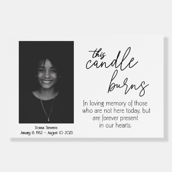 Funeral Photo Sign, this candle burn memorial sign | Zazzle