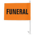 Funeral Procession | Hearse Orange Car Flag | Zazzle