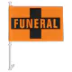 Funeral Procession | Hearse Orange Cross Car Flag | Zazzle