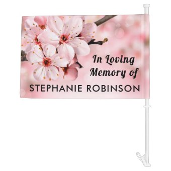 Funeral Procession Hearse | Pink Blossom Car Flag | Zazzle
