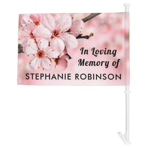 Funeral Procession Hearse | Pink Blossom Car Flag | Zazzle