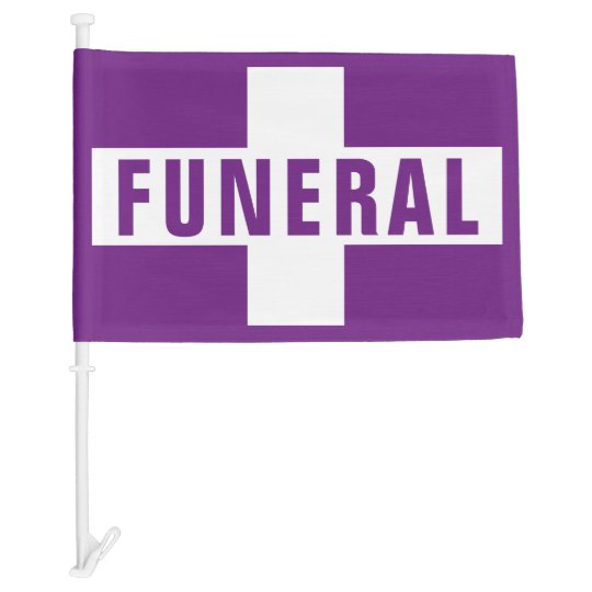 Funeral Procession | Hearse Purple Cross Car Flag | Zazzle.com