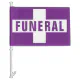 Funeral Procession | Hearse Purple Cross Car Flag | Zazzle