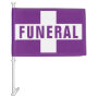 Funeral Procession | Hearse Purple Cross Car Flag | Zazzle