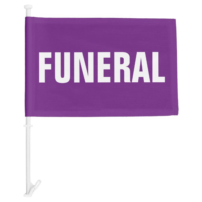 Funeral Procession | Hearse Purple White Car Flag | Zazzle.com