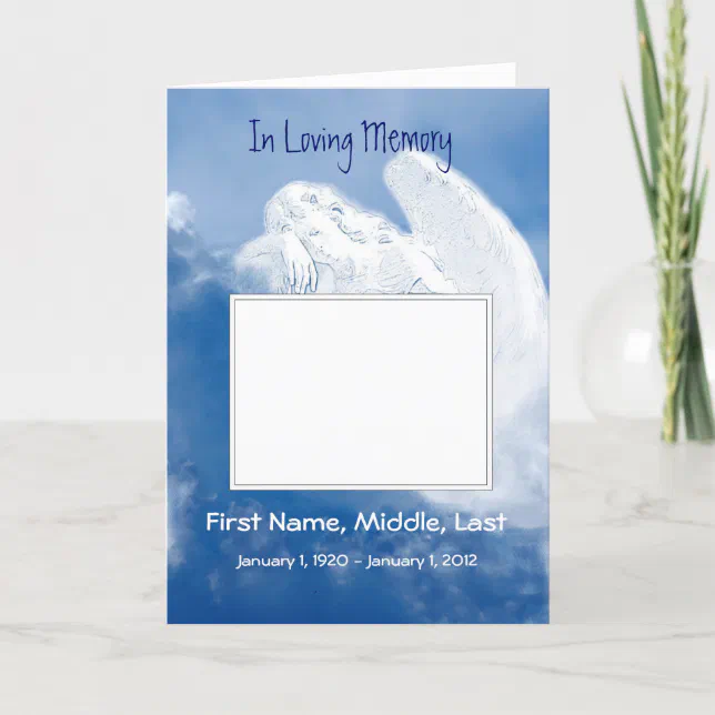 Funeral Program Angel, Scripture, Christian | Zazzle