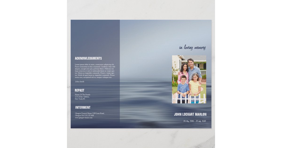 Funeral Program Brochure | Zazzle