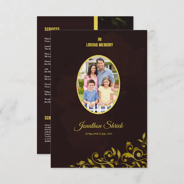 Funeral Program Card | Zazzle