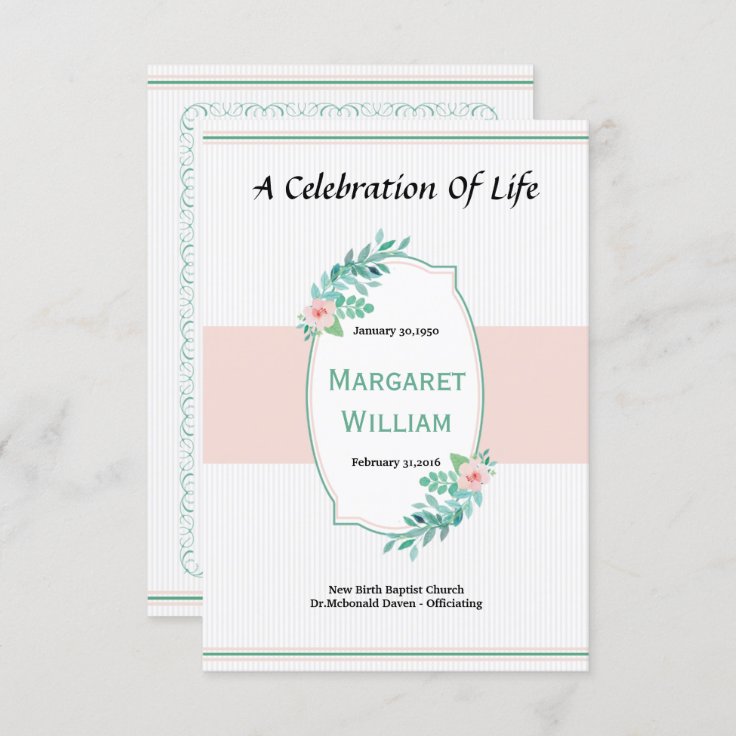 Funeral Program Card | Zazzle