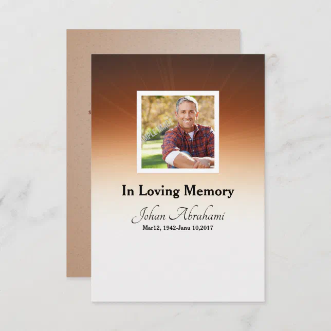 Funeral Program Card Template | Zazzle