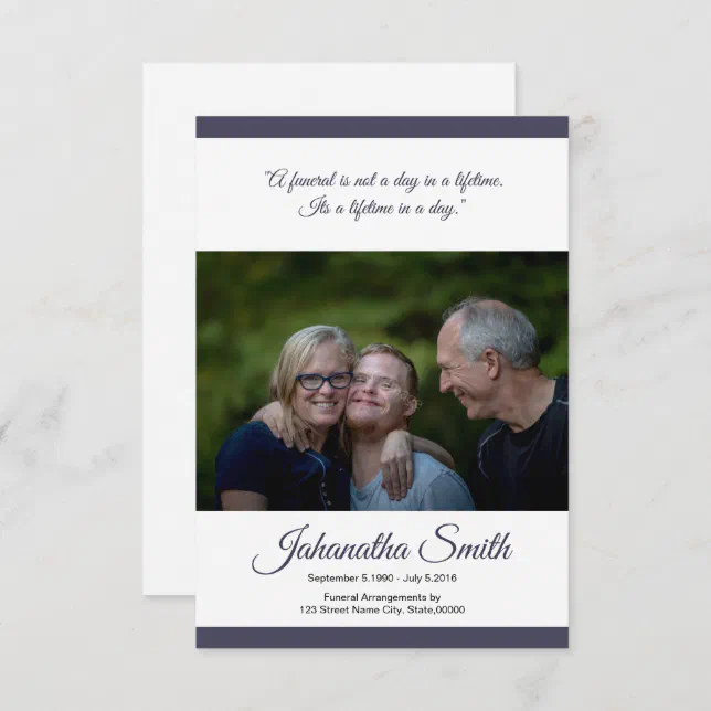 Funeral Program Card Template | Zazzle