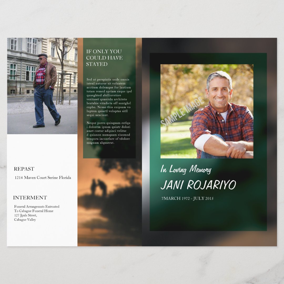 Funeral Program Flyer Template | Zazzle