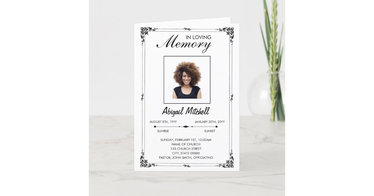 Funeral Program | In Loving Memory | FP0018 | Zazzle
