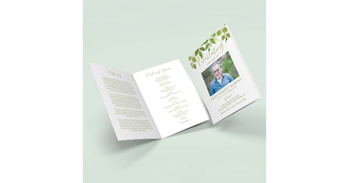 Funeral Program | Modern Order of Service | Zazzle