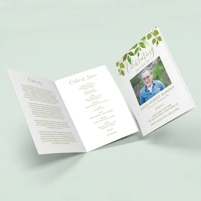 Funeral Program | Modern Order of Service | Zazzle