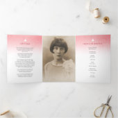 Funeral program order of service red rose | Zazzle