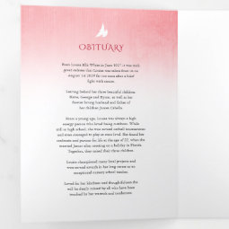 Funeral program order of service red rose | Zazzle