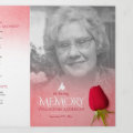 Funeral program order of service red rose | Zazzle