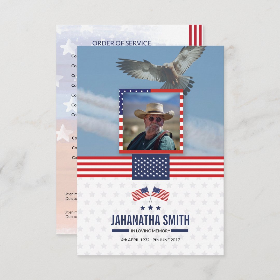 Funeral Program Template for Military Army | Zazzle