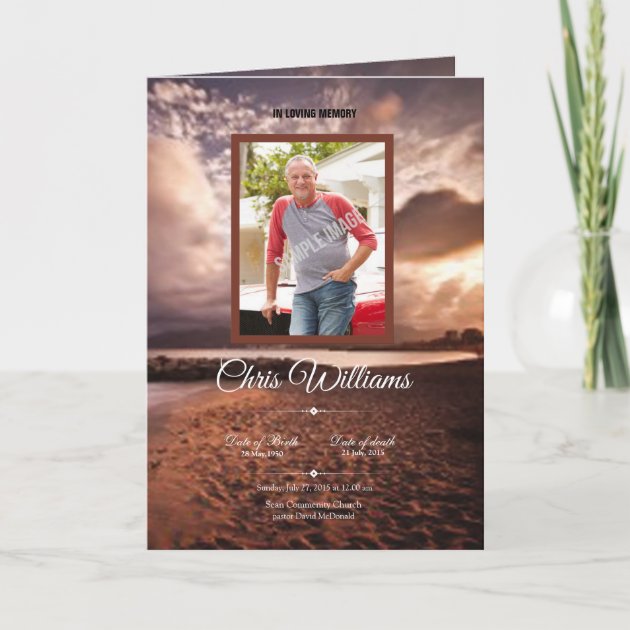 Personalized Photo and Details Obituary Funeral Signs Funeral Program ...
