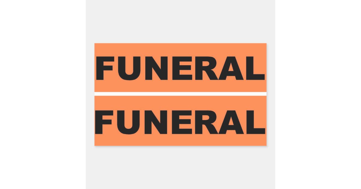 Funeral Rectangular Sticker | Zazzle
