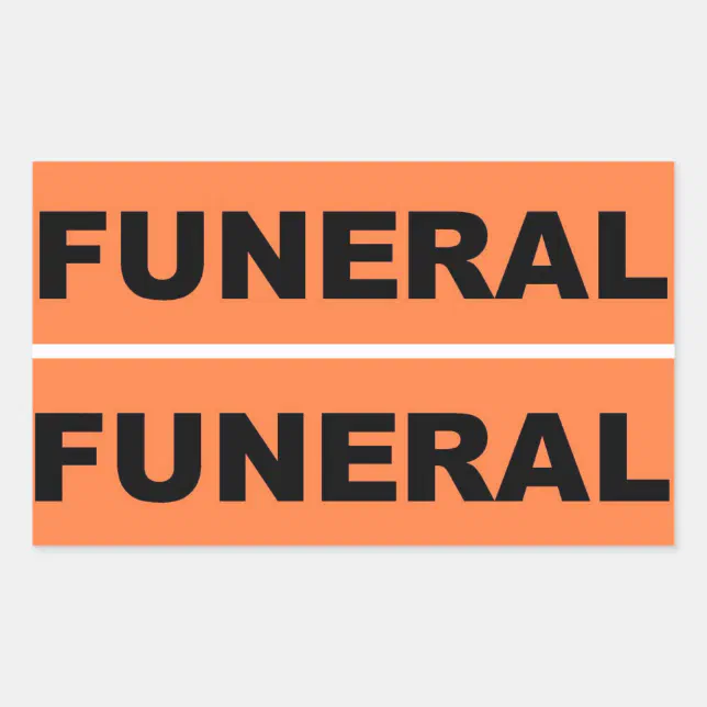 Funeral Rectangular Sticker | Zazzle